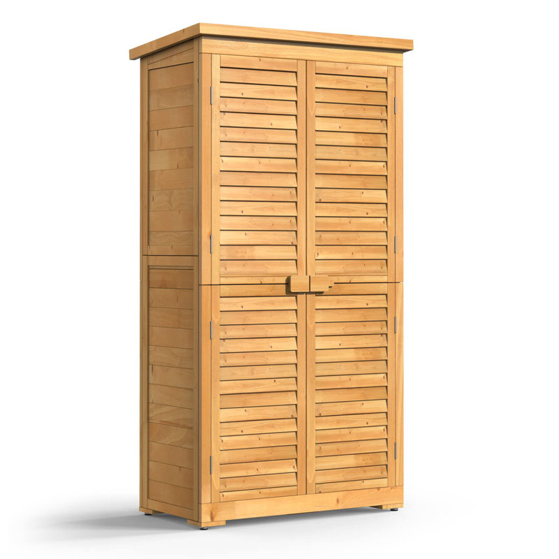 Aiho 3 ft. W x 1 ft. D Solid Wood Vertical Storage Shed & Reviews | Wayfair Aiho 3 ft. W x 1 ft. D Solid Wood Vertical Storage Shed & Reviews | Wayfair